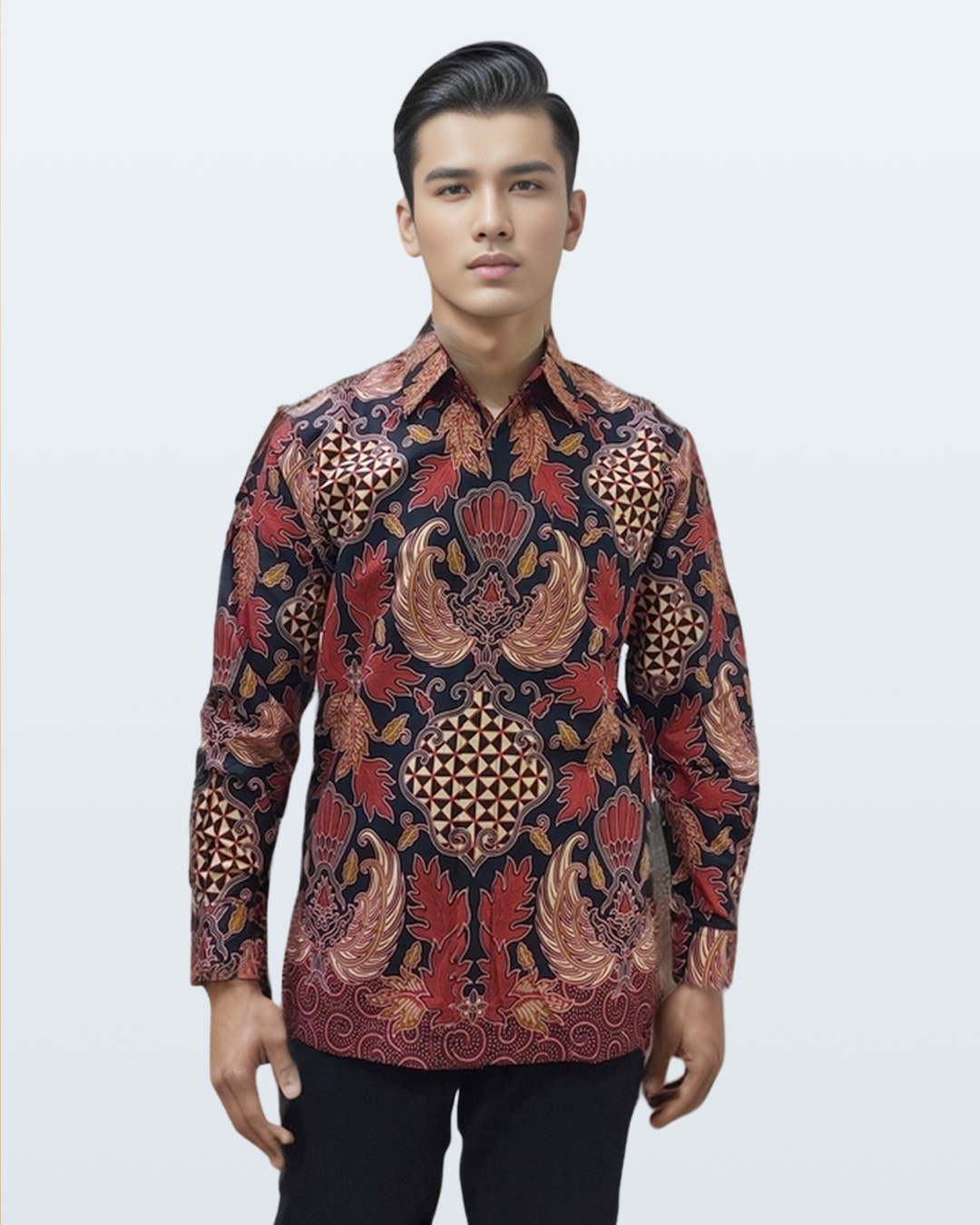 Kemeja Batik Lengan Panjang Lar Slobok Modern – Hitam | Danarhadi